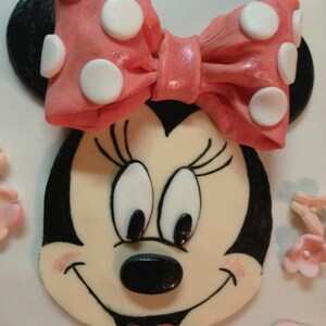 Fondant Topper, Mini Mouse Inspired Cake Topper - Etsy