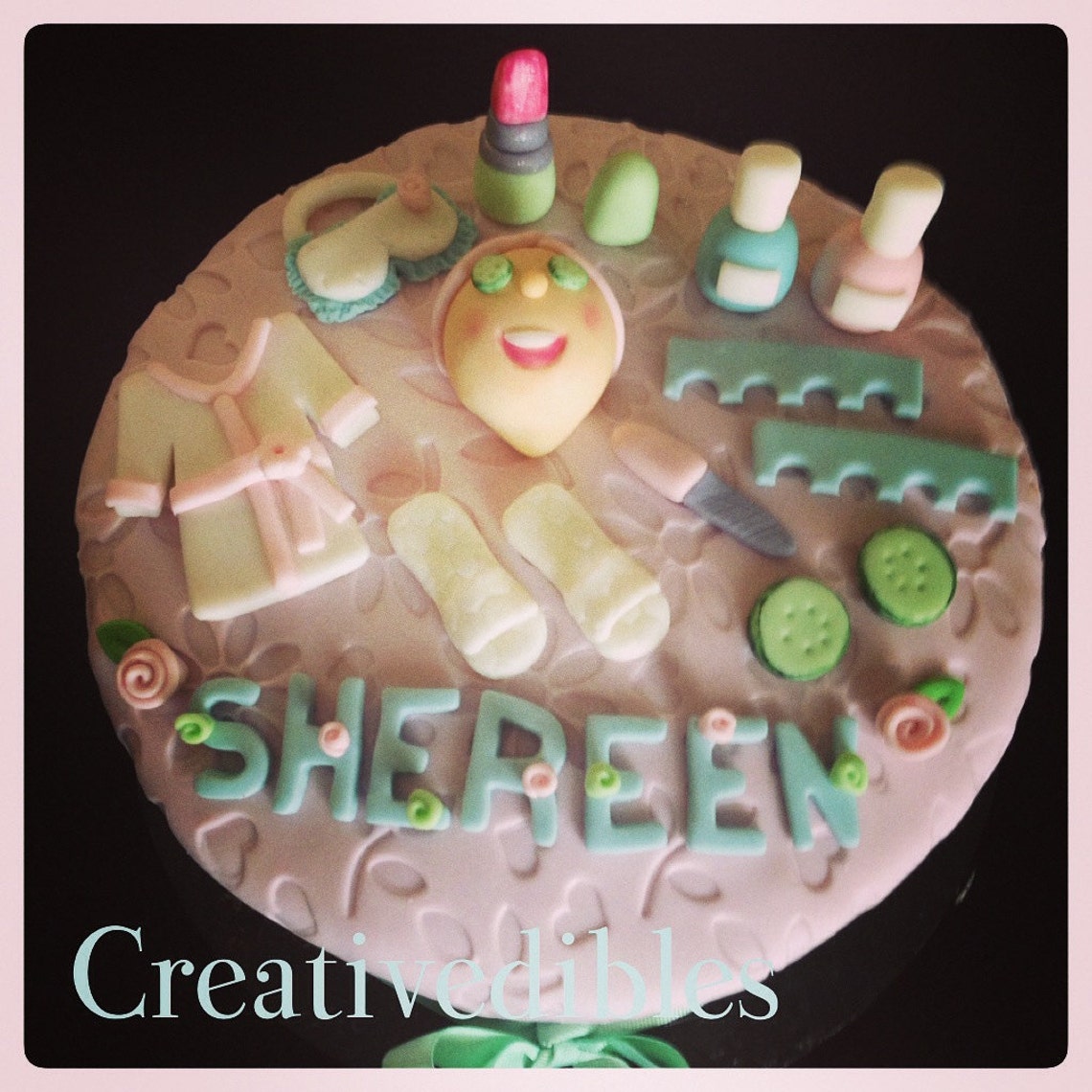 Spa Theme Fondant Cake Toppers - Etsy