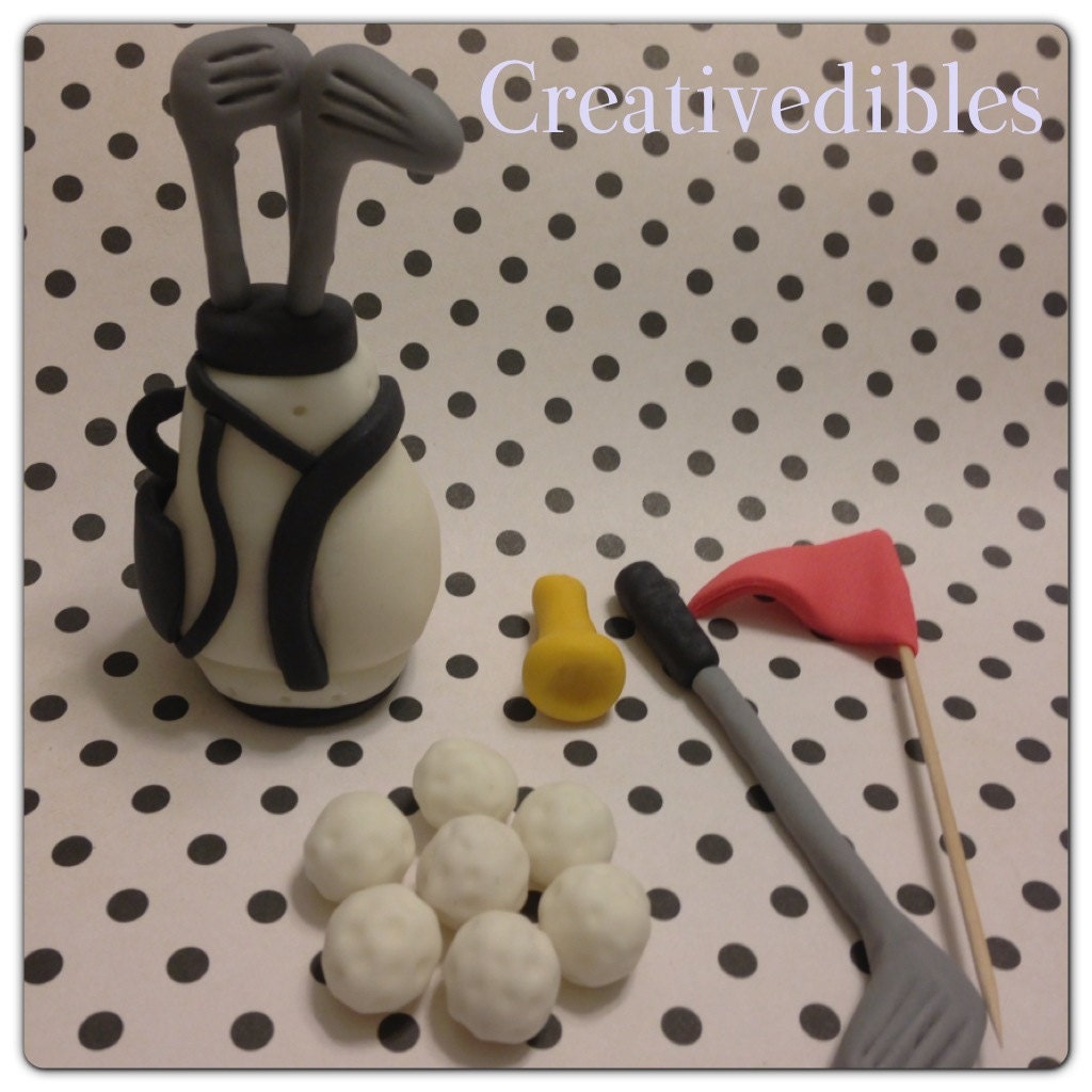Fondant Golf Club Set Cake Toppers - Etsy