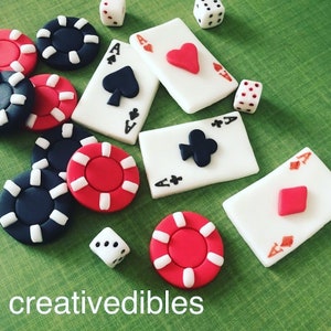 Poker Fondant Cake and Cupcake Toppers, Birthday Toppers - Etsy