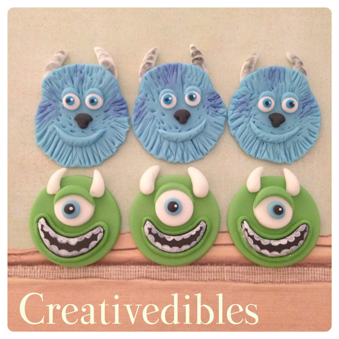 Monster Inc. Inspired Cupcake Fondant Toppers - Etsy