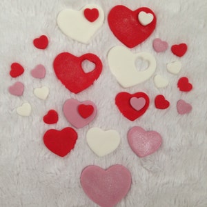 Heart Shape Fondant Cupcake and Cookie Toppers - Etsy