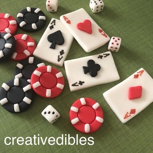 Poker Fondant Cake and Cupcake Toppers, Birthday Toppers - Etsy