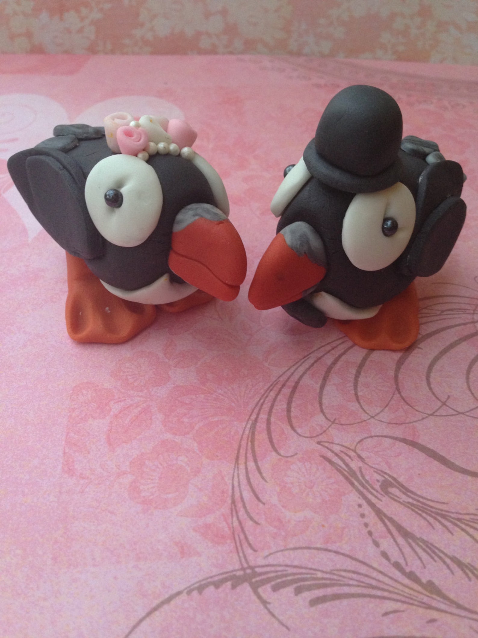 Puffins Couple Wedding, Bridal Shower Cake Toppers - Etsy
