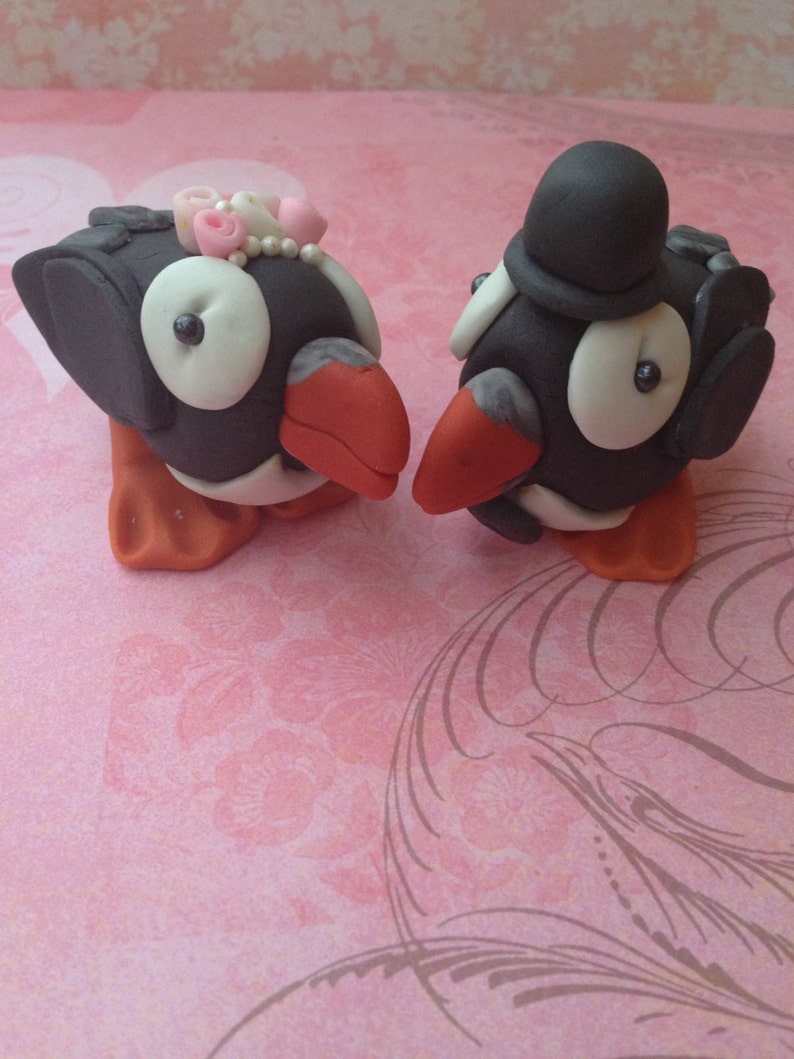 Puffins Couple Wedding, Bridal Shower Cake Toppers - Etsy