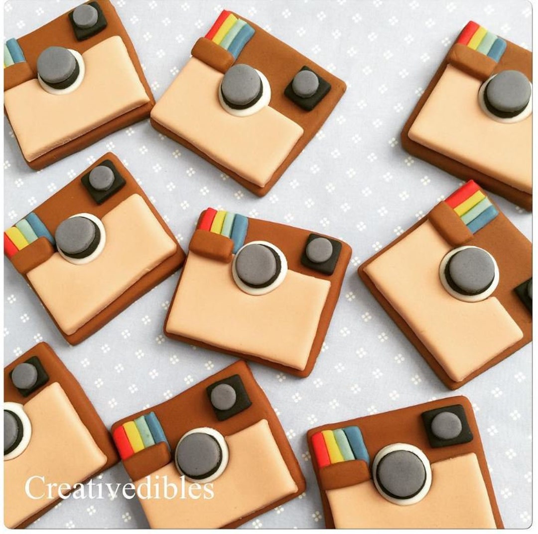 Instagram Inspired Logo Cookie and Cupcake Fondant Toppers, Party ...