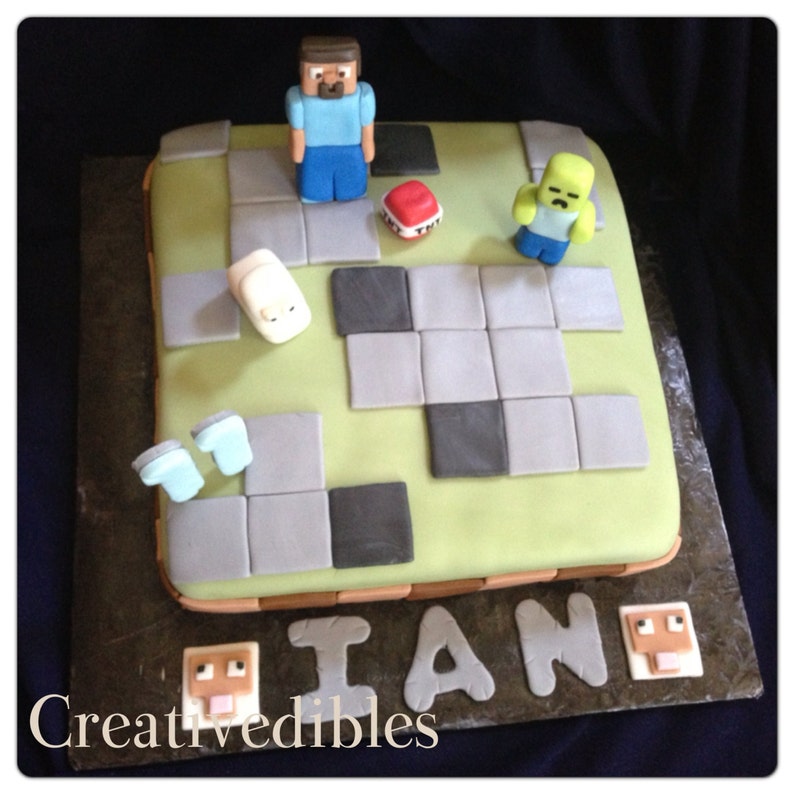 Minecraft Inspired Cake Toppers - Etsy