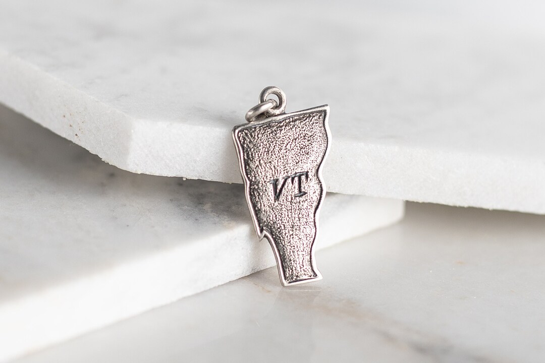Sterling Vermont VT Charm - Vintage Silver United States Map Travel ...