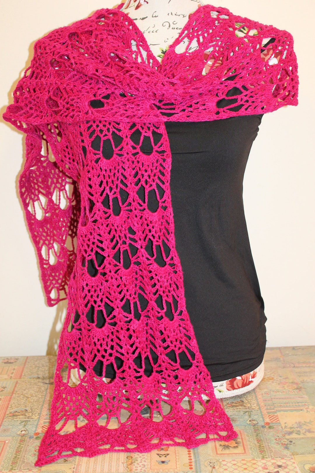 Pineapple Crochet Scarf Pattern - Etsy