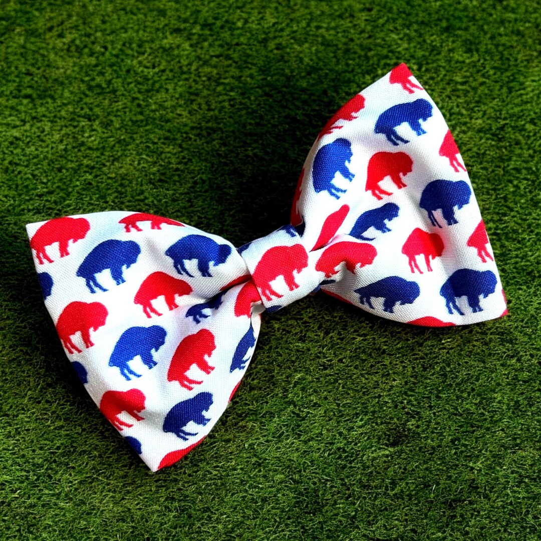 Buffalo Bills Dog and Cat Bow Tie Blue & Red Throwback Buffalo Handmade ...