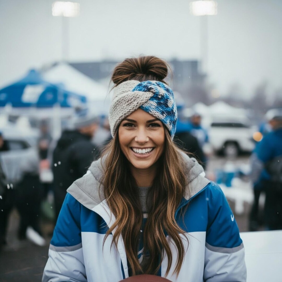 Detroit Hand-knit Twist Headband, Lions Inspired, NFL Fan Accessory ...