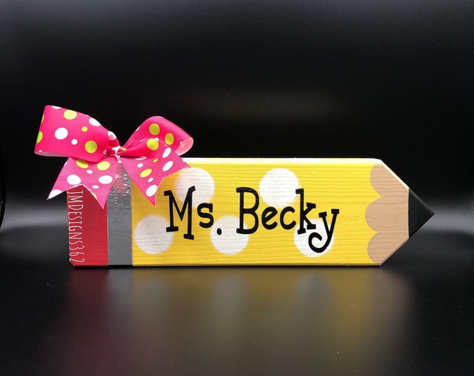 Personalized Giant Pencil Teacher Desk Name Plate - Etsy