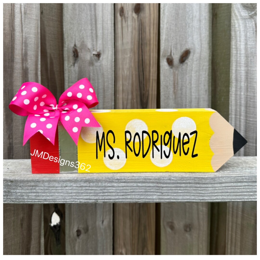 Personalized Giant Pencil Teacher Desk Name Plate - Etsy