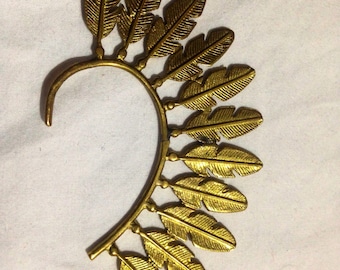 Sun Fire Phoenix Feather Ear Cuff Wrap, Phoenix Ear Cuff, Burning Man ...