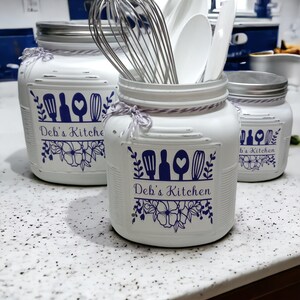 Vintage-inspired Canister Set Personalized Name & Choice of Color ...