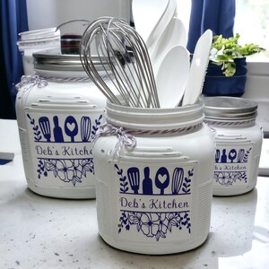 Vintage-inspired Canister Set Personalized Name & Choice of Color ...