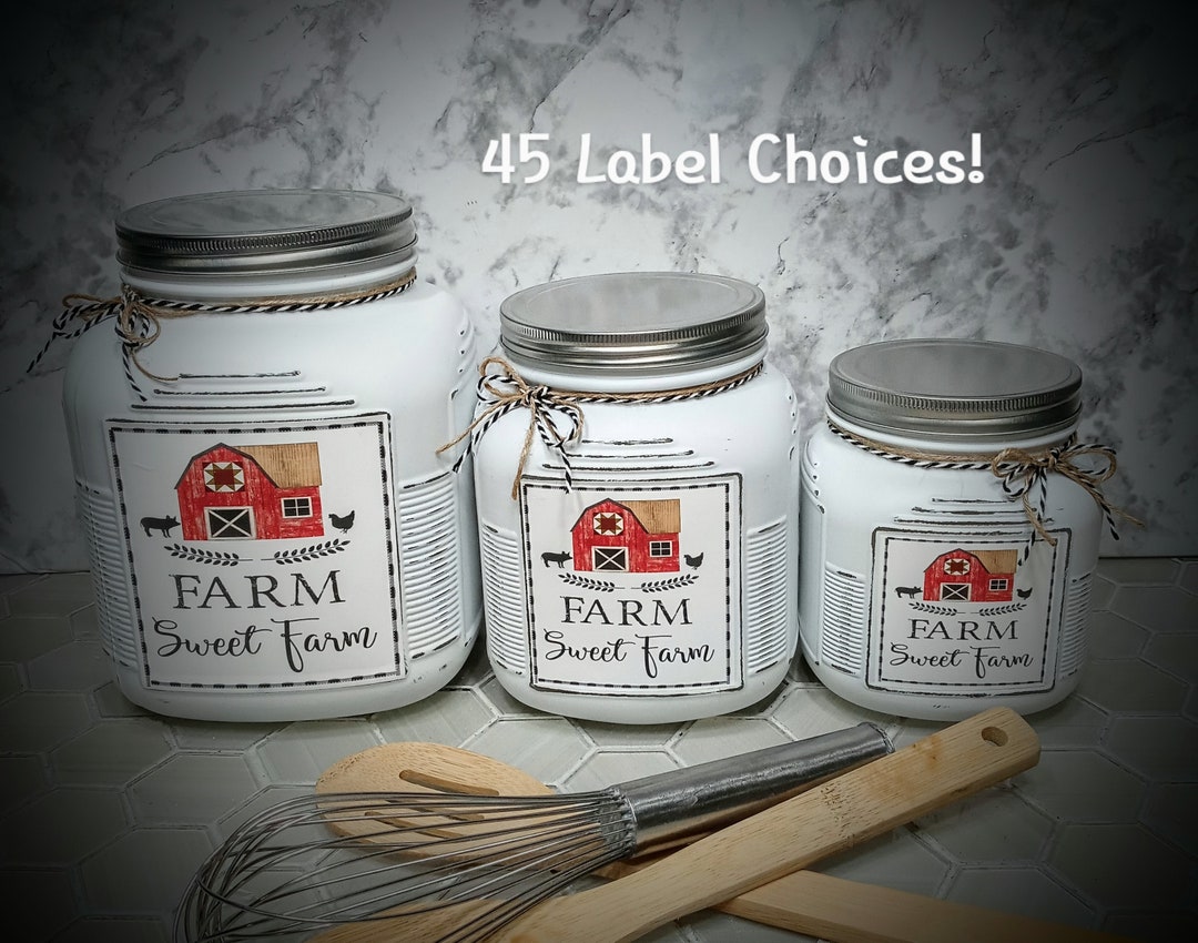 Rustic Barn Animals Kitchen Canisters, Kitchen Canister Set, Vintage ...