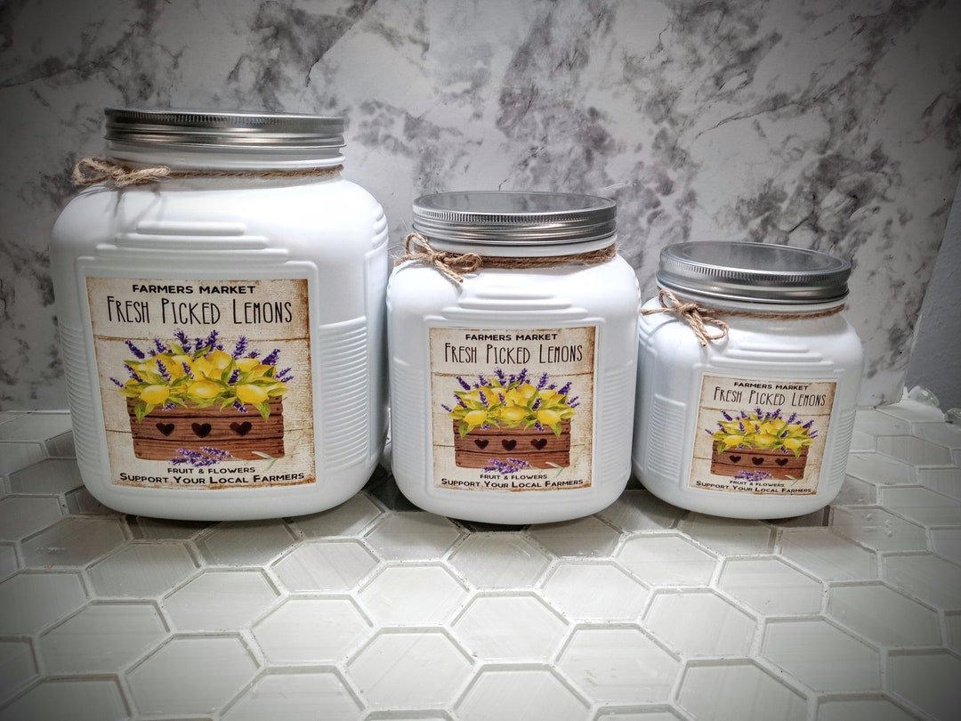 Lavender Lemon Kitchen Canisters Kitchen Canister Set - Etsy