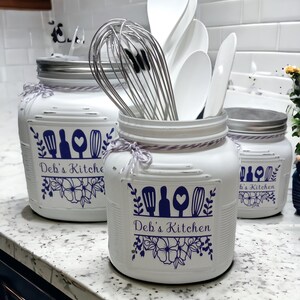 Vintage-inspired Canister Set Personalized Name & Choice of Color ...