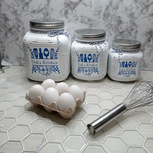 Personalized Farmhouse Kitchen Canisters, Kitchen Canister Set, Vintage ...