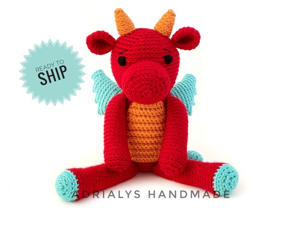 Crochet Red Dragon Dragon Amigurumi Crochet Animals Crochet | Etsy