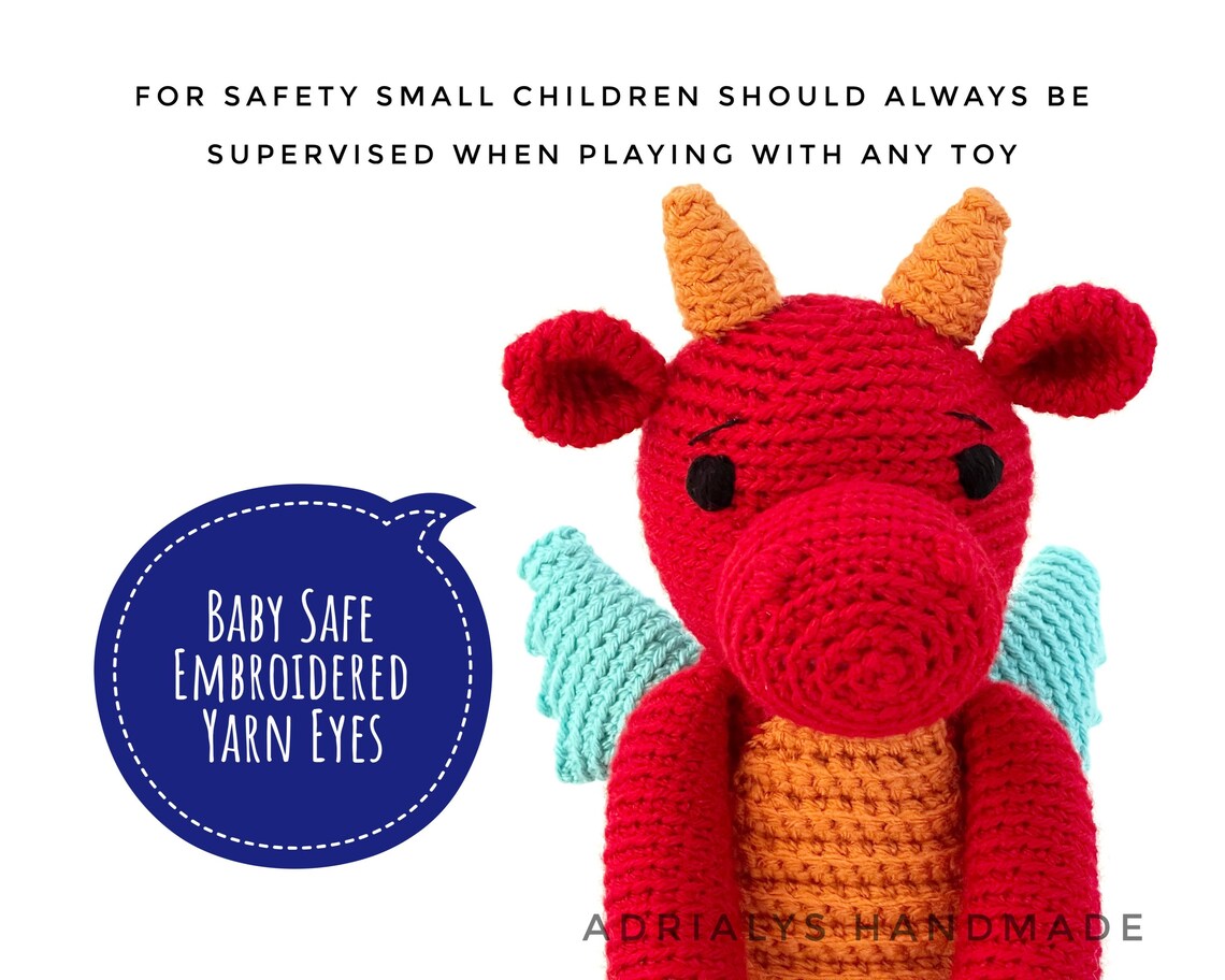 Crochet Red Dragon Dragon Amigurumi Crochet Animals Crochet | Etsy