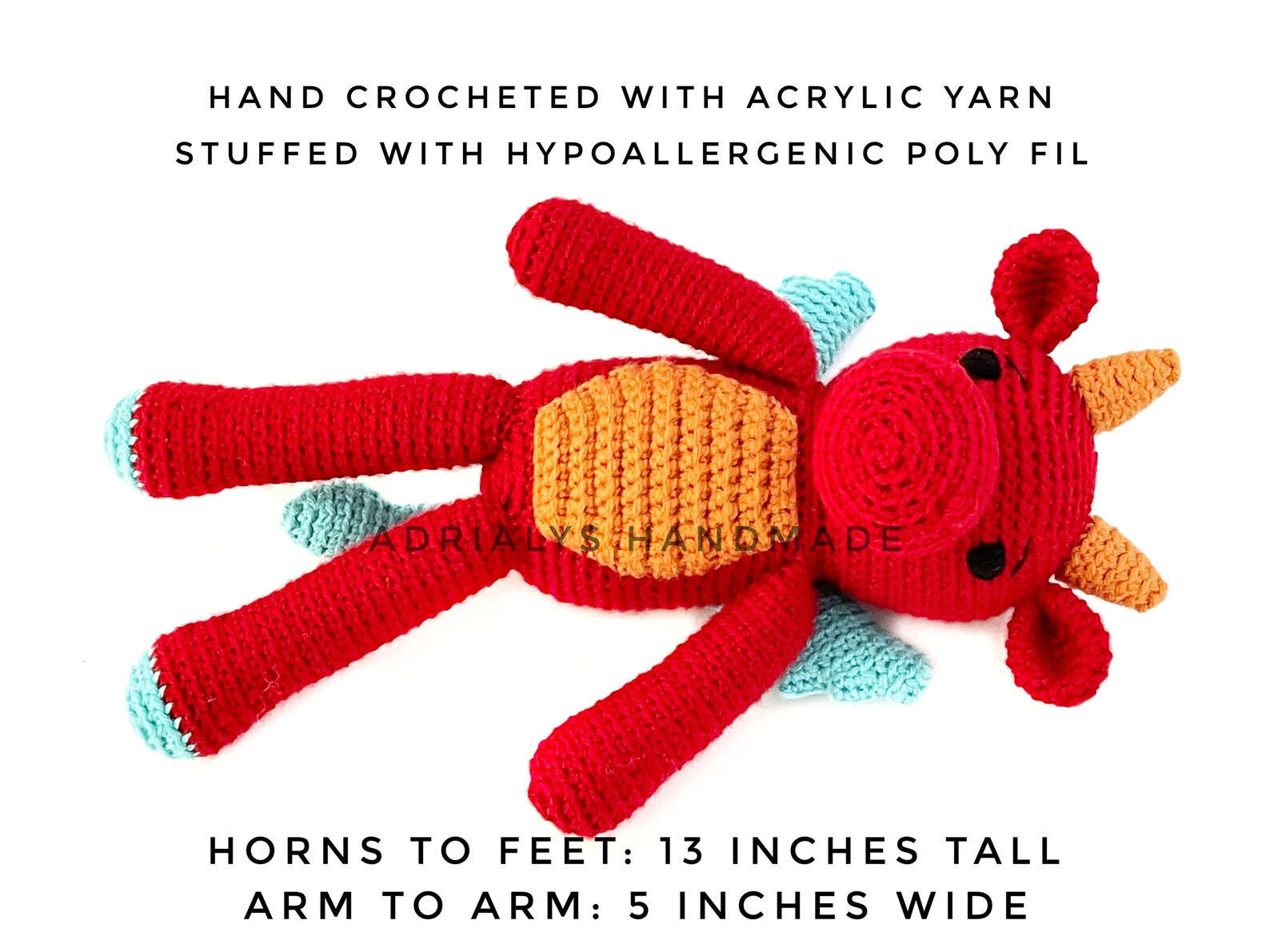 Crochet Red Dragon Dragon Amigurumi Crochet Animals Crochet | Etsy