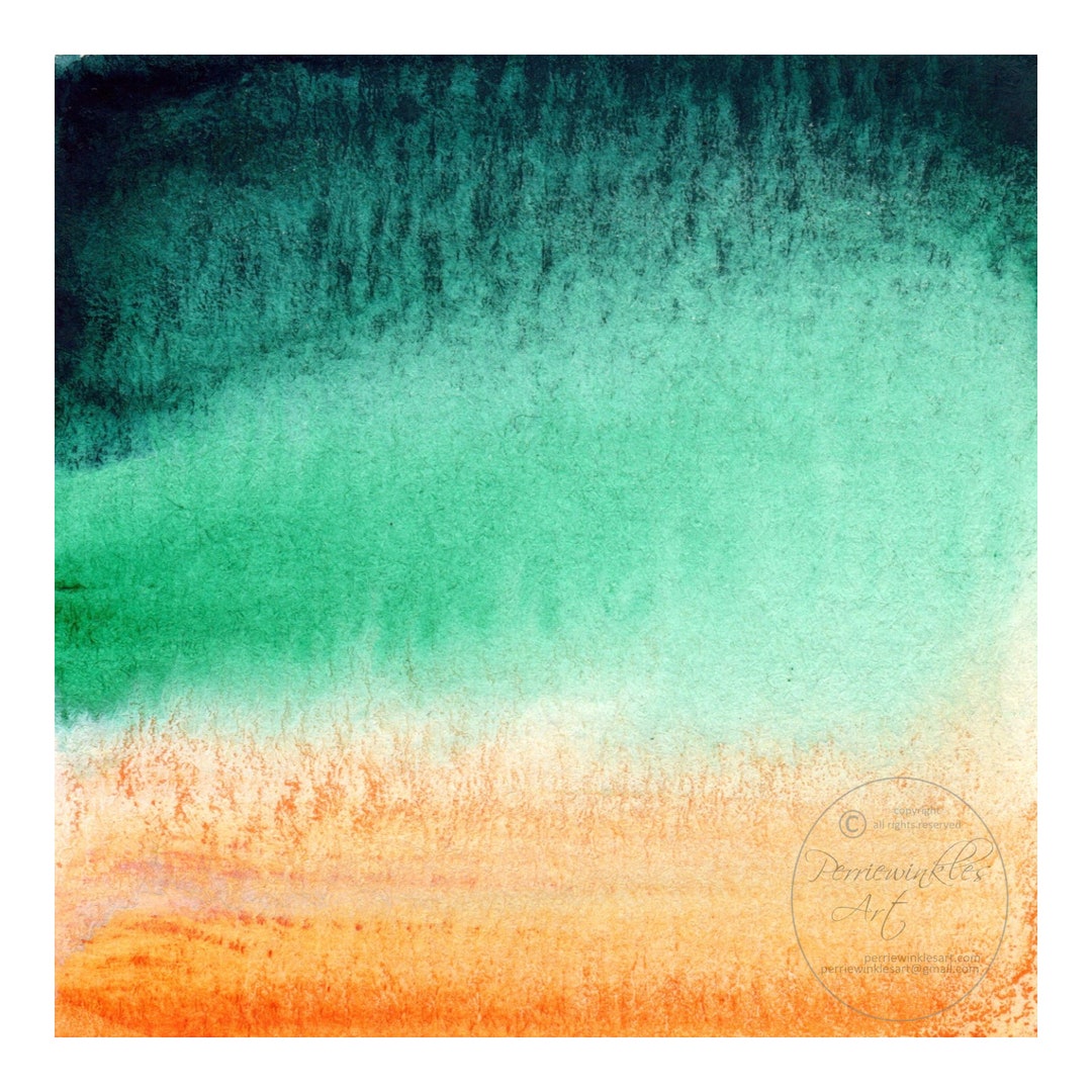 Abstract Square Watercolor Mixed Media Colorful Organic Expressive Fine ...