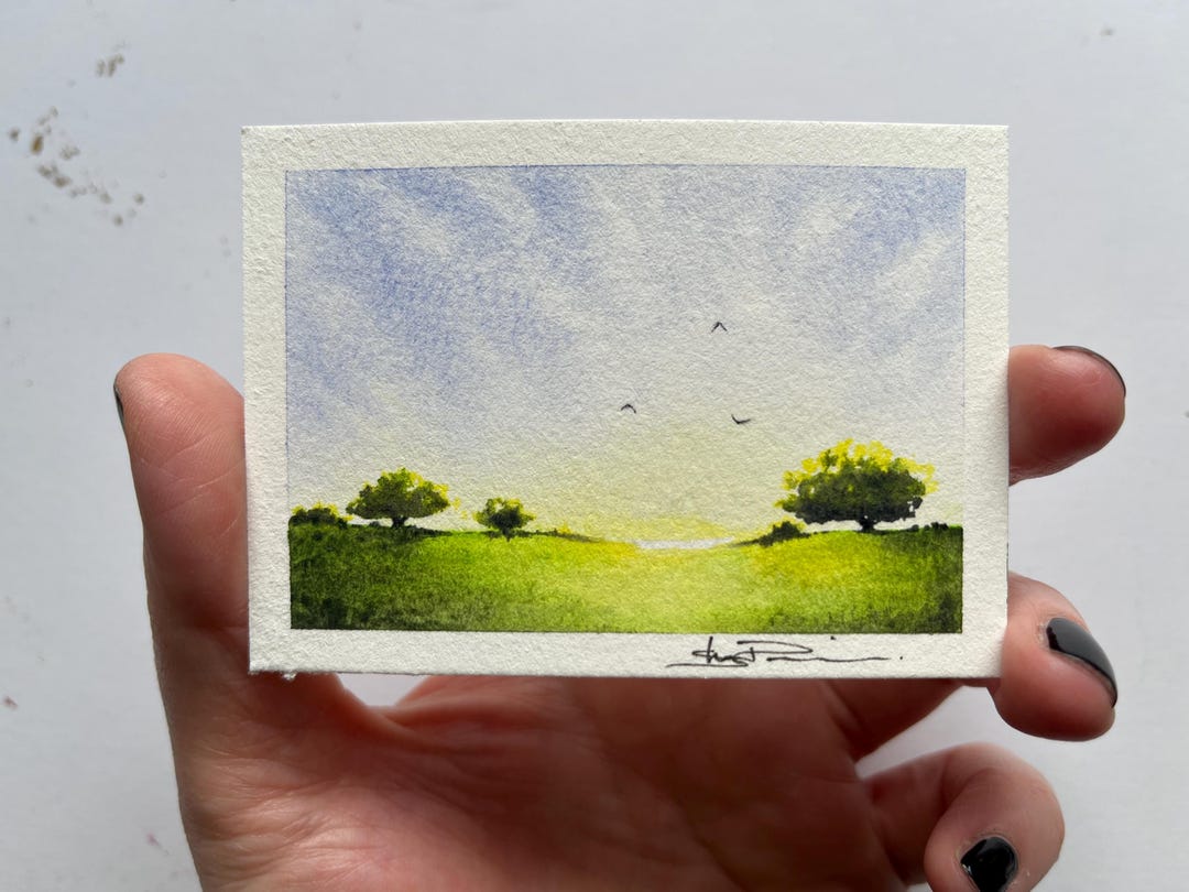 ACEO ATC Hand Painted Artist Trading Cards Original Miniature Mini Art ...