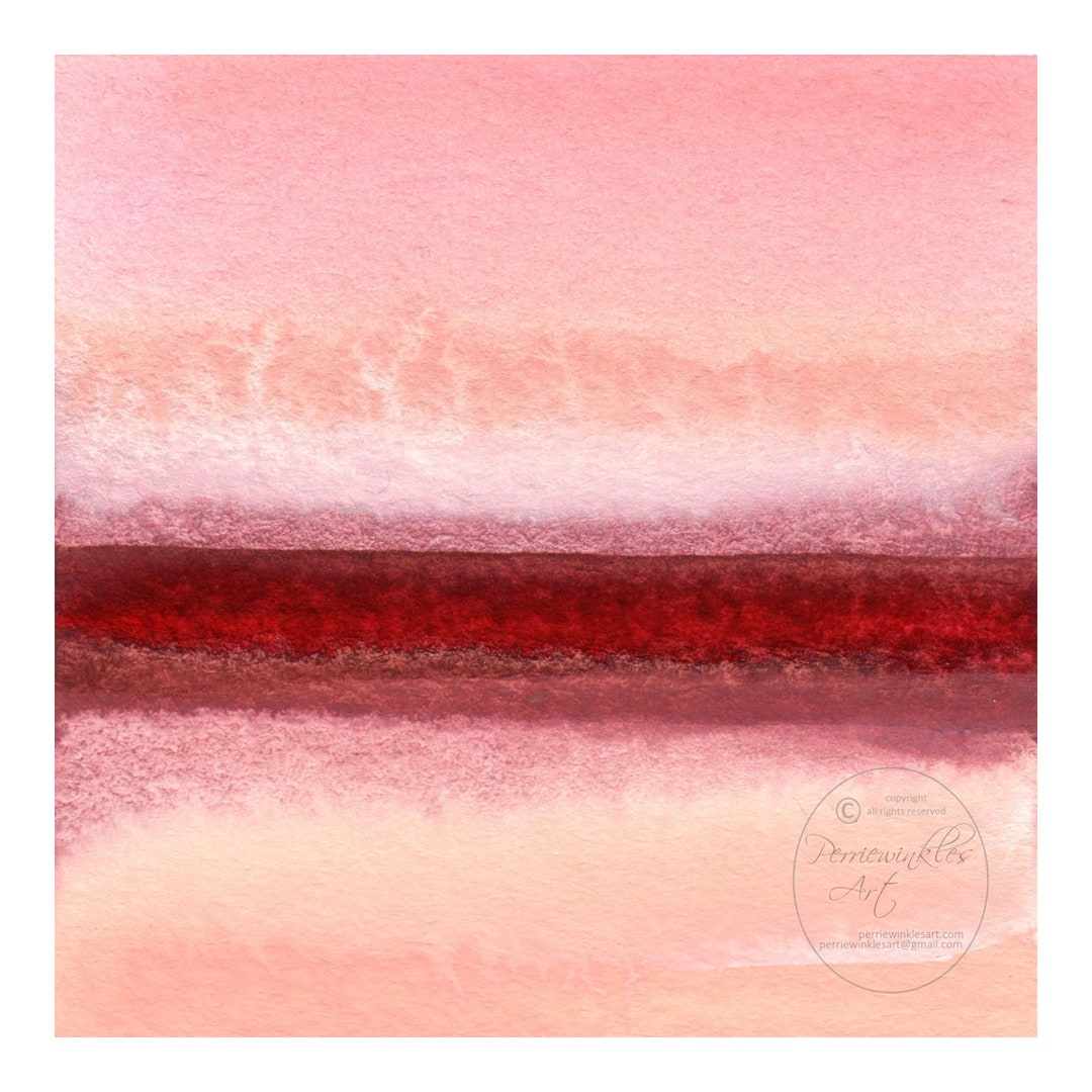 Abstract Square Watercolor Mixed Media Colorful Organic Expressive Fine ...