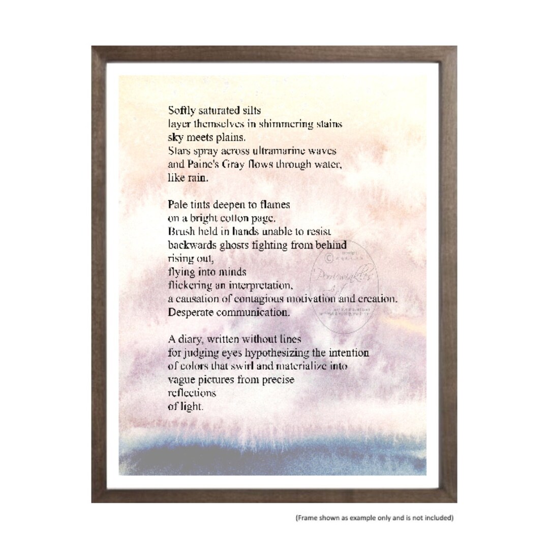 Original Poem, Poetry, Watercolor, Poems, Gifts for Artists, Gifts for ...