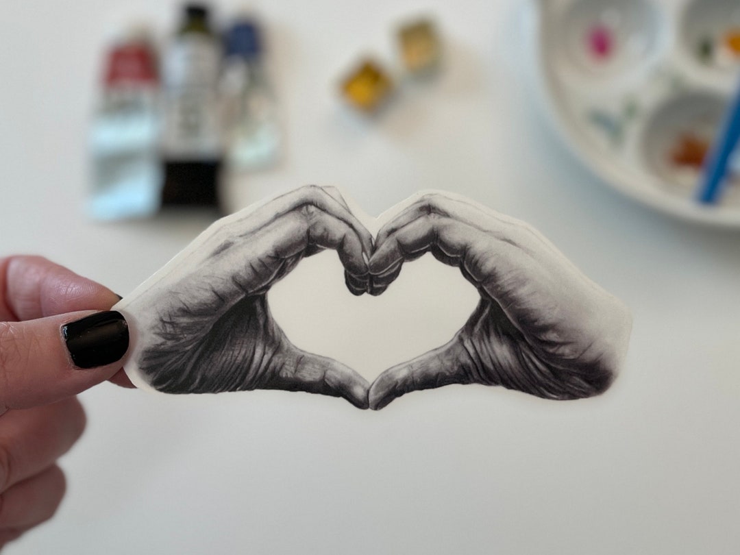 Heart Hands Sign Language Love Sticker ILY Hand Cute Romantic Vinyl ...