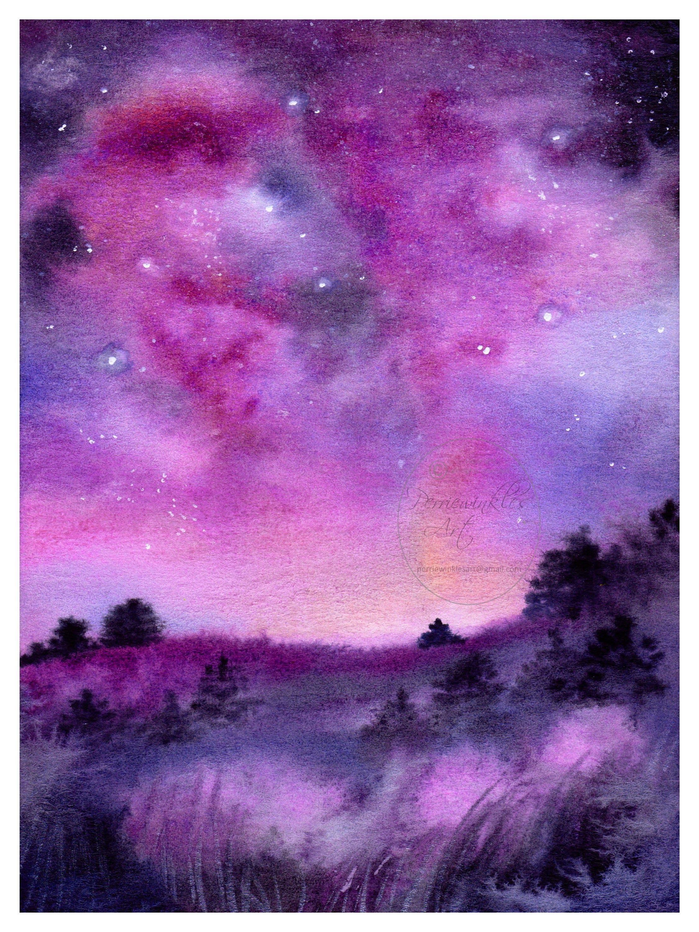 Painted Purple Night Sky