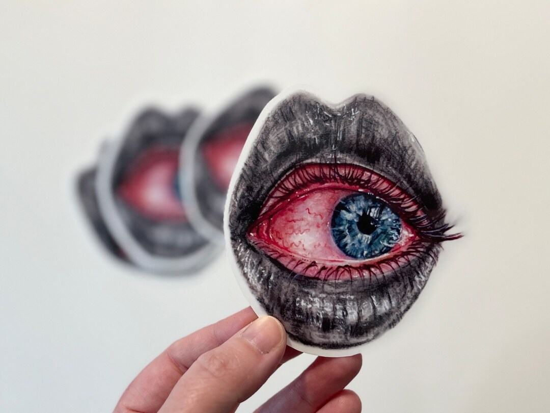 Human Eye Vinyl Waterproof Art Sticker Realistic Drawing Watercolor ...