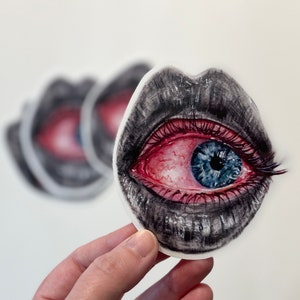 Human Eye Vinyl Waterproof Art Sticker Realistic Drawing Watercolor ...
