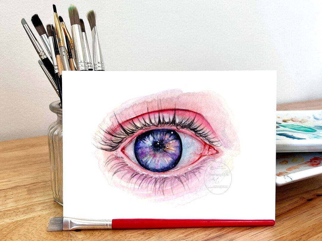 Human Eye Drawing Painting Fantasy Galaxy Cute Science Fiction Space ...