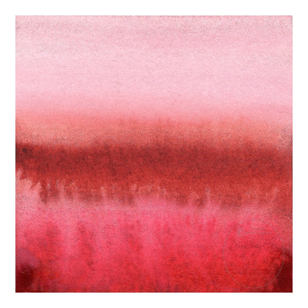 Abstract Square Watercolor Mixed Media Colorful Organic Expressive Fine ...