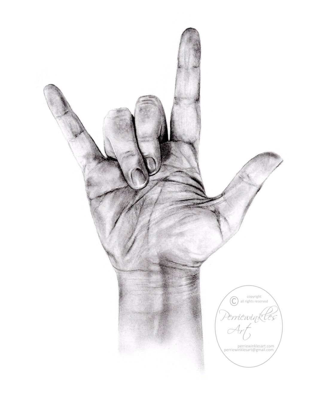 ILY Hand, Sign Language Art, Fine Art Print, Hyperrealistic Art - ASL ...