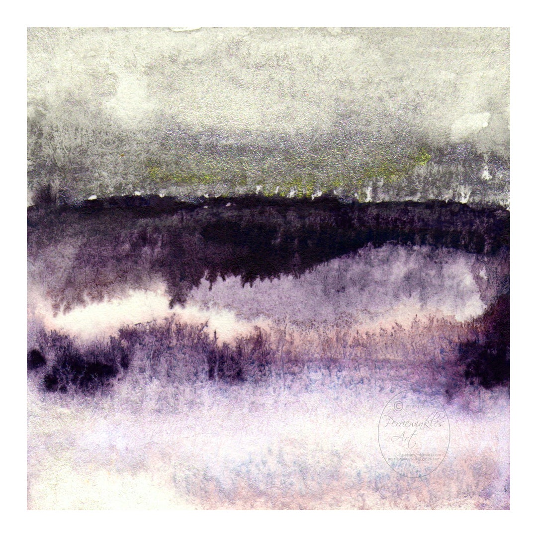 Abstract Square Watercolor Mixed Media Colorful Organic Expressive Fine ...