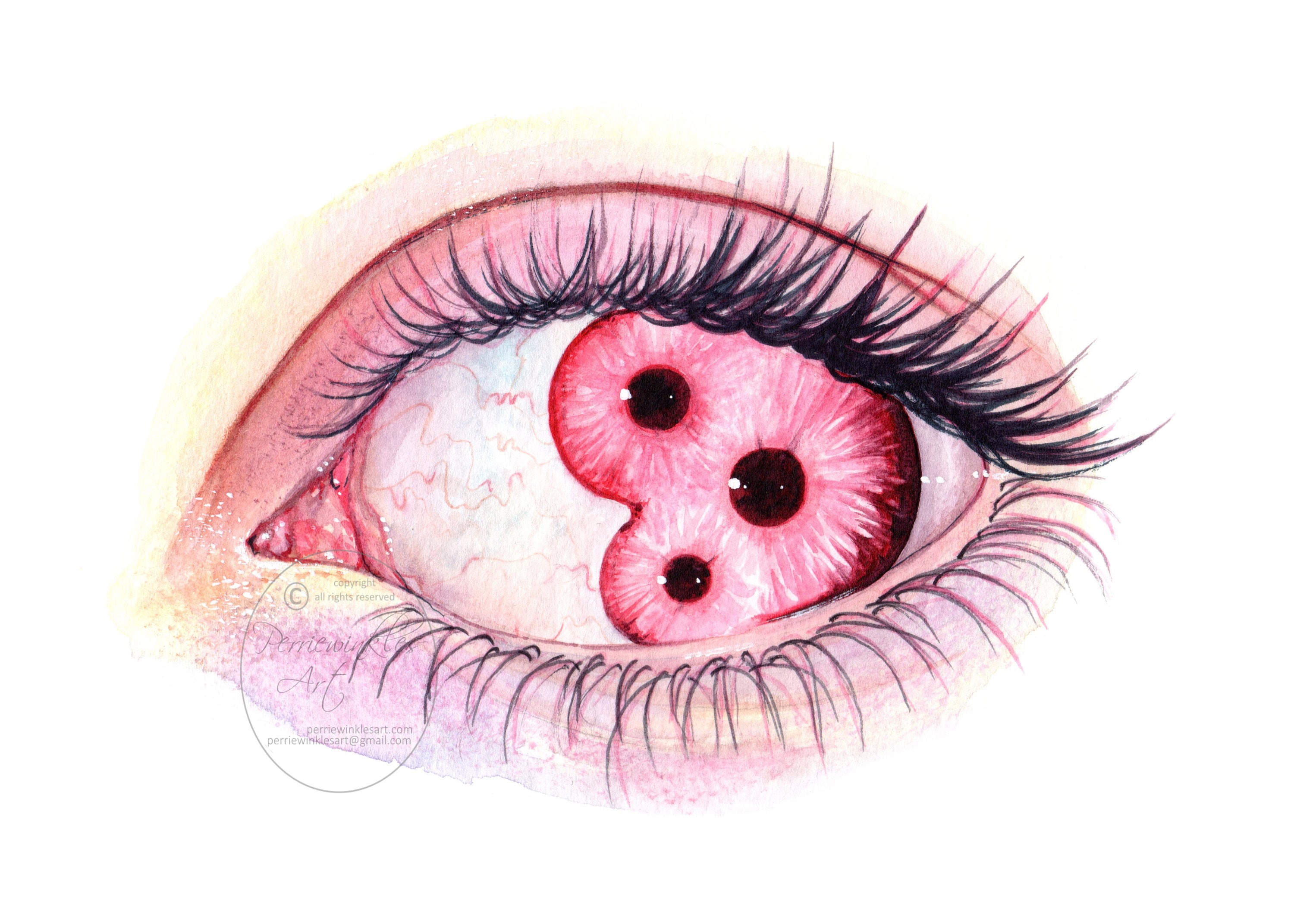 Human Eye Drawing Painting Fantasy Weird Drawings Cute Science | Etsy