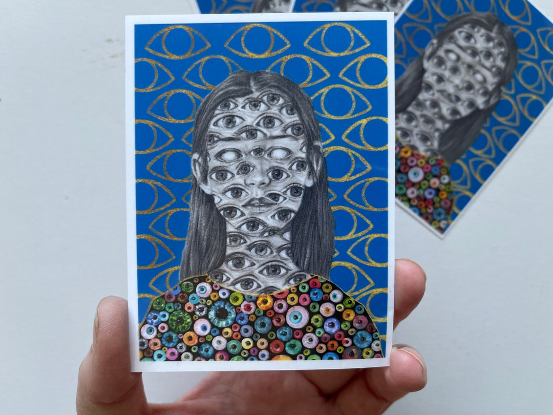 Art Sticker, Unique Unusual Art, Surreal Art, Eye Sticker , Human Eye ...