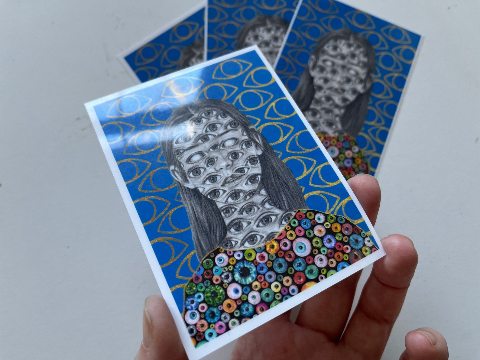 Art Sticker, Unique Unusual Art, Surreal Art, Eye Sticker , Human Eye ...