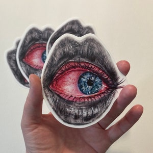 Human Eye Vinyl Waterproof Art Sticker Realistic Drawing Watercolor ...