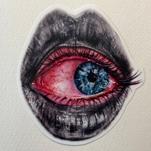Human Eye Vinyl Waterproof Art Sticker Realistic Drawing Watercolor ...