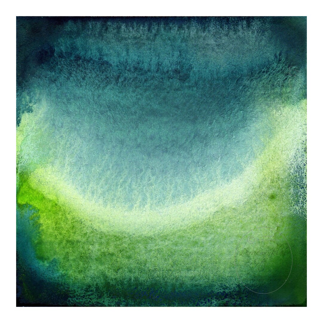 Abstract Square Watercolor Mixed Media Colorful Organic Expressive Fine ...