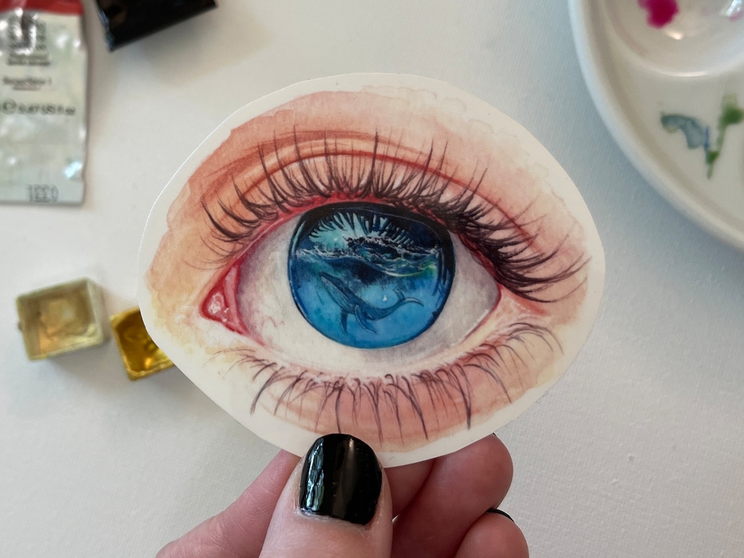 Human Eye Sticker Whale Sticker Vinyl Waterproof Ocean Fantasy Surreal ...