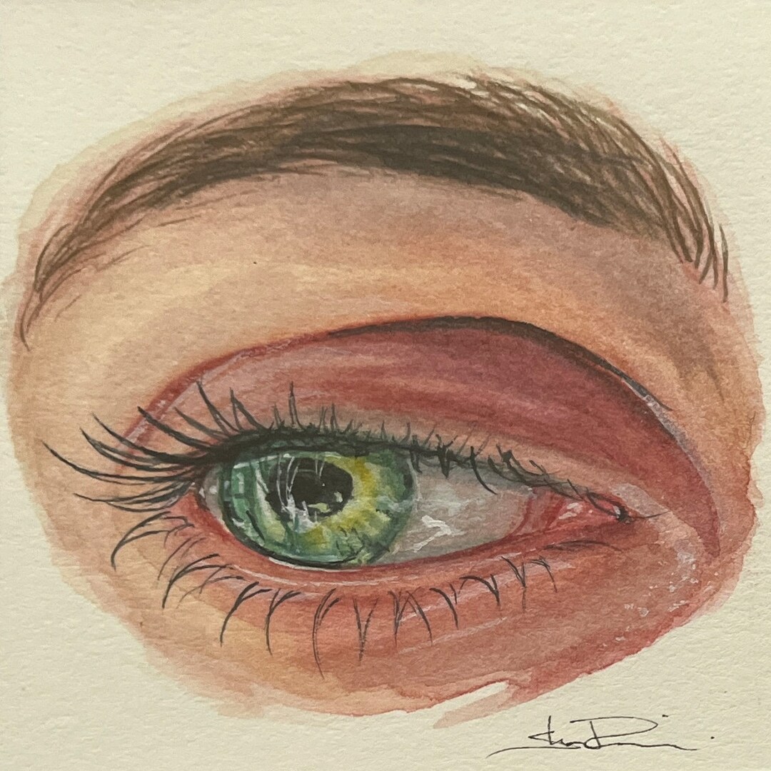 Original Watercolor - NOT a Print Artwork Realistic Eye Human Eyeball ...