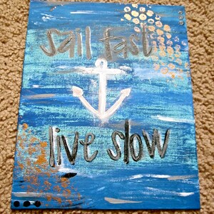 8x10 Sail Fast, Live Slow - Etsy