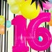 Neon Pink NUMBER Balloon Neon Pink Giant Number Balloon - Etsy