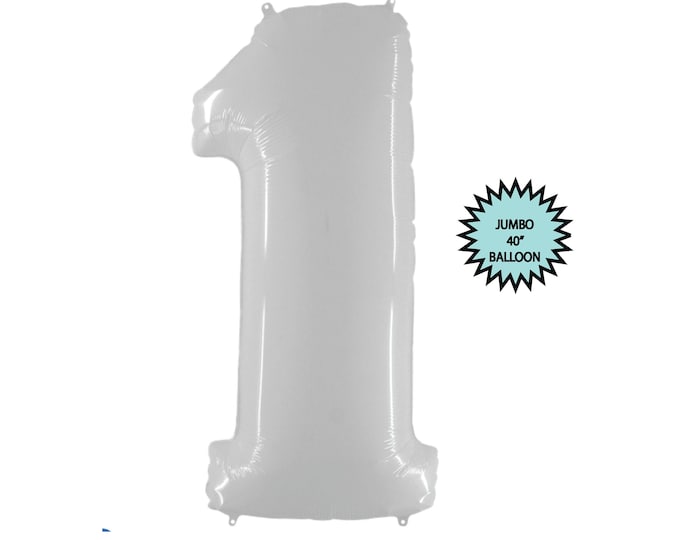 40" White Number Balloon Mylar Big Number Balloons - Etsy Canada